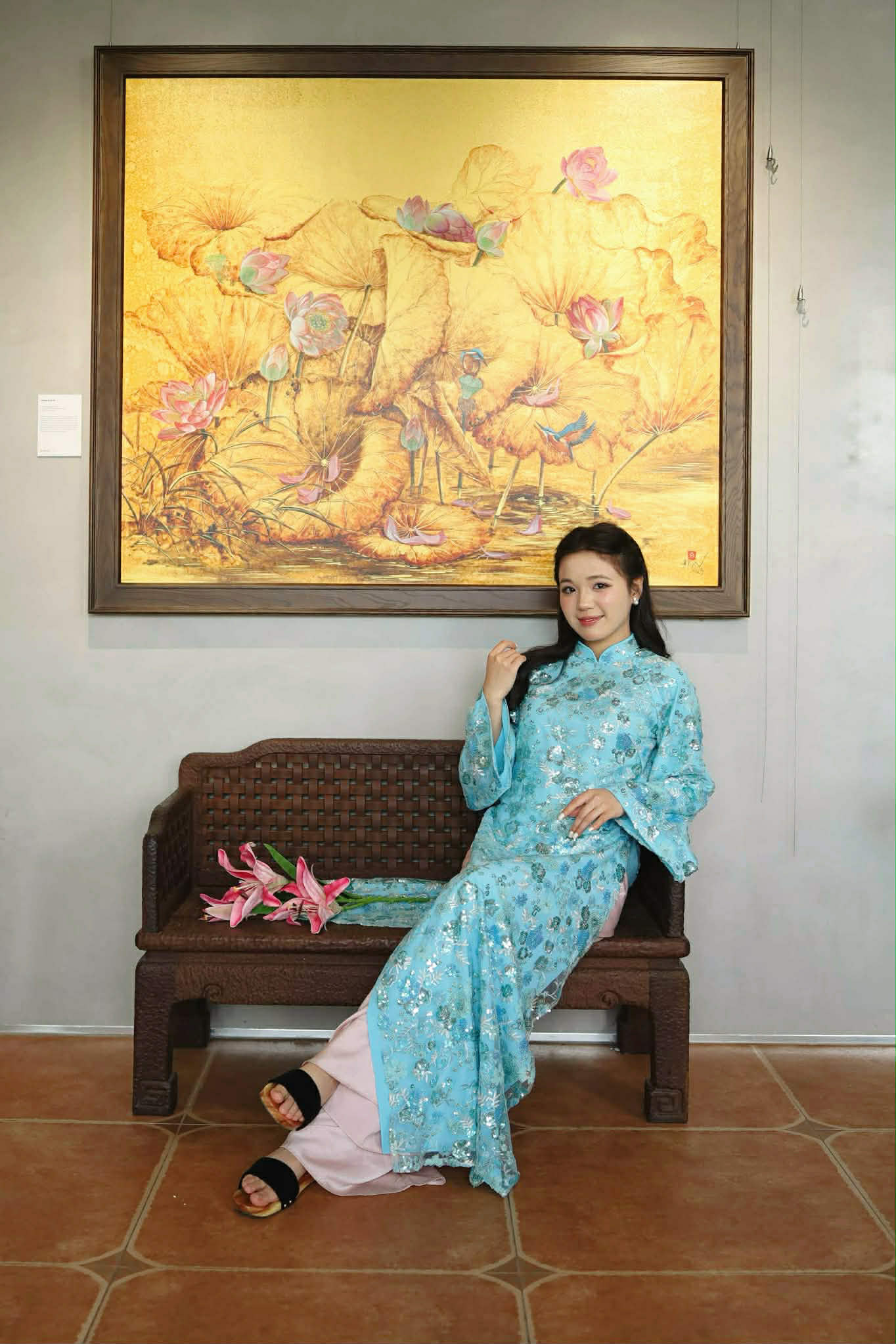 H516 2203 Áo only - Áo dài suông kimsa xanh dương – Cocolilistore