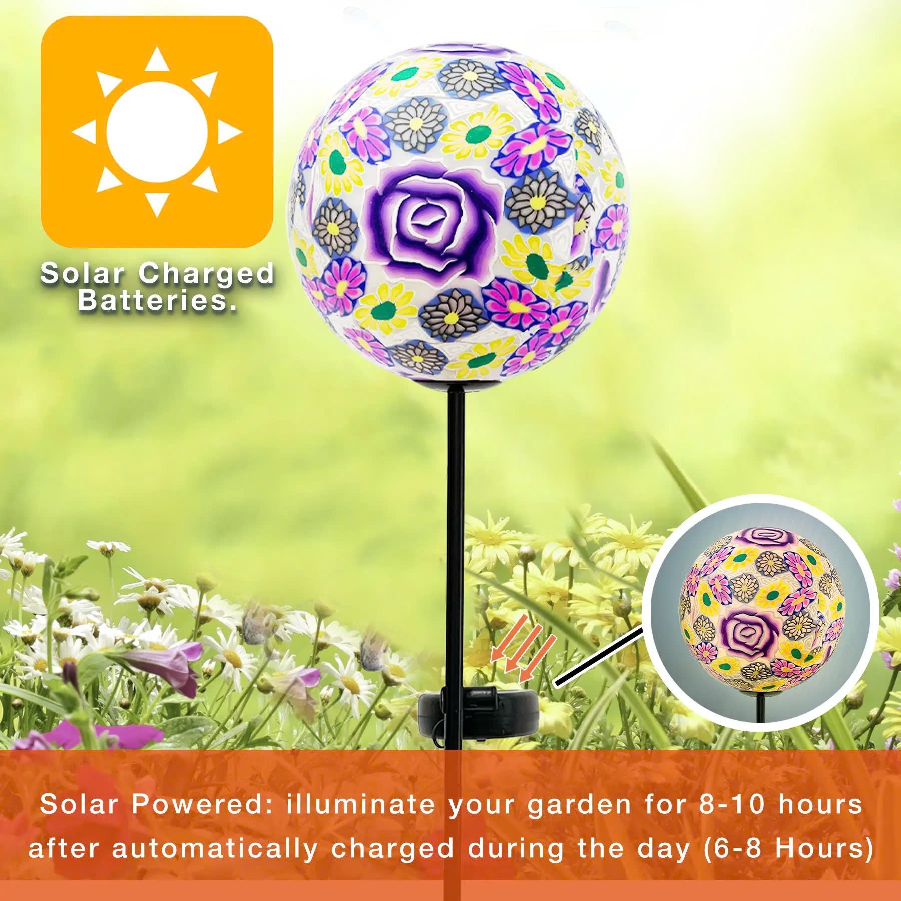 Paper Mache Ball Solar Garden Stake $19.99 (Orginal Price $44.99 ...